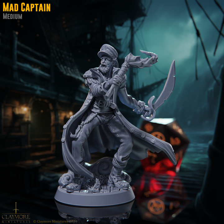 3D Printable Mad Captain by Claymore Miniatures