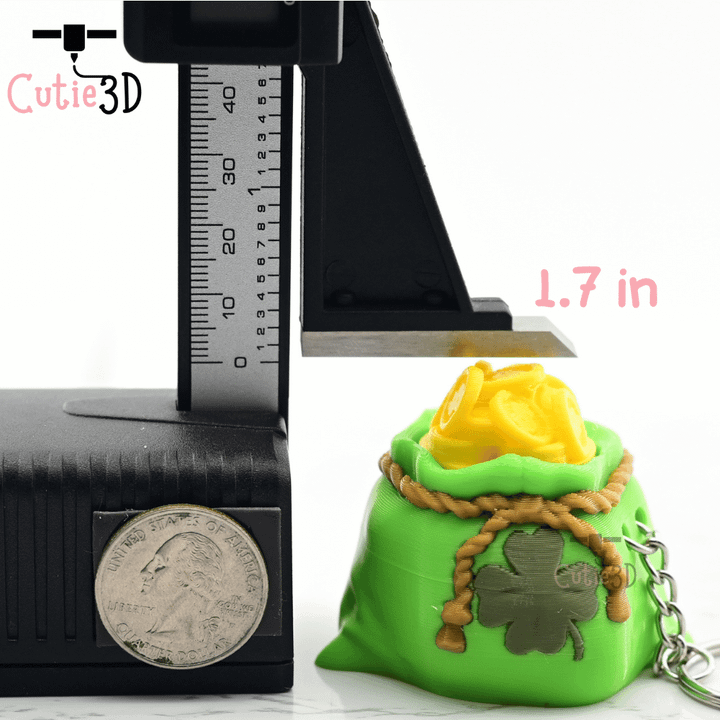 3D Printable Cutie3D Keycap Fidget Clicker Lucky Gold Bag Keychain ...