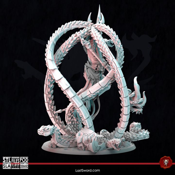 3D Printable Goddess Serpent Avatar by LastSword Miniatures