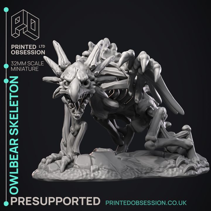 3D Printable Owl Bear Skeleton - Undead Monster - PRESUPPORTED ...