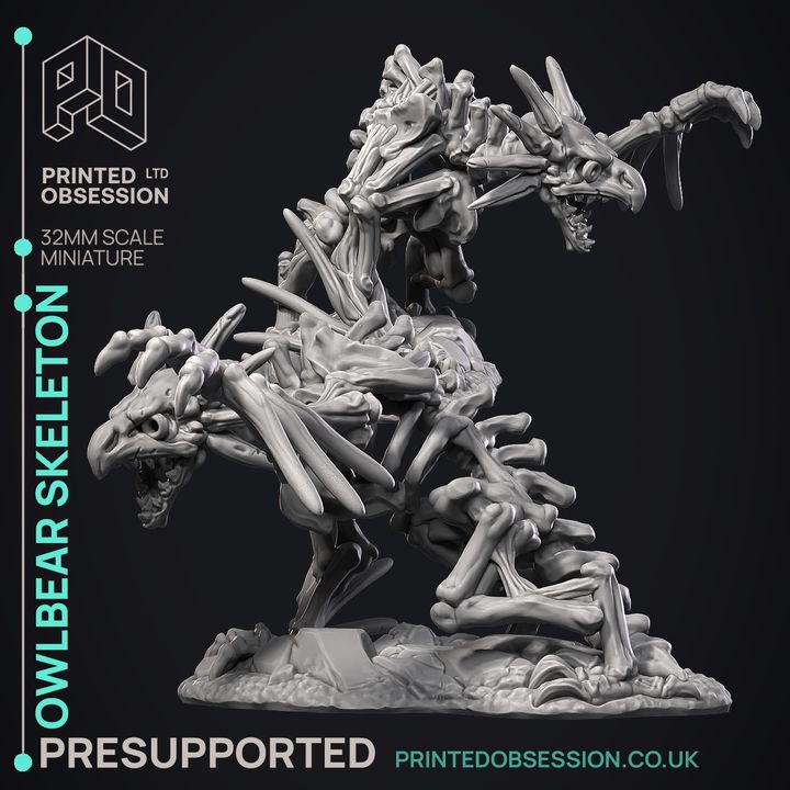 3D Printable Owl Bear Skeleton - Undead Monster - PRESUPPORTED ...