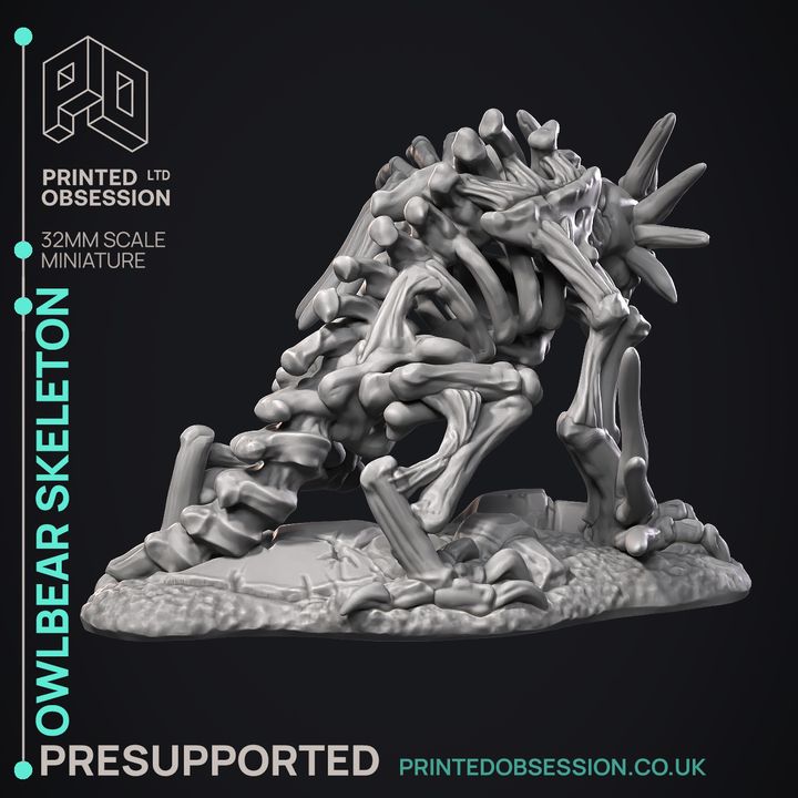 3D Printable Owl Bear Skeleton - Undead Monster - PRESUPPORTED ...