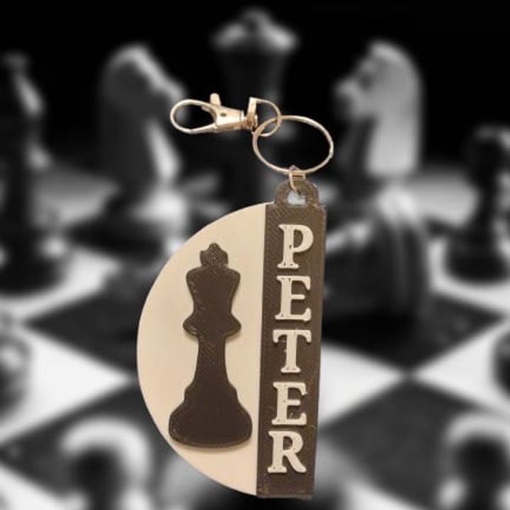 3D Printable Chess King Bag Tag by Brianna N.