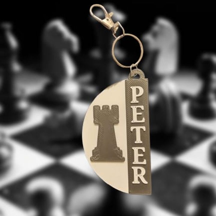 3D Printable Chess Rook Bag Tag by Brianna N.