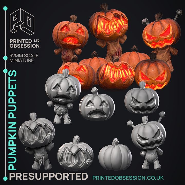 3D Printable Pumpkin Puppets - 7 Models - Halloween Monsters ...