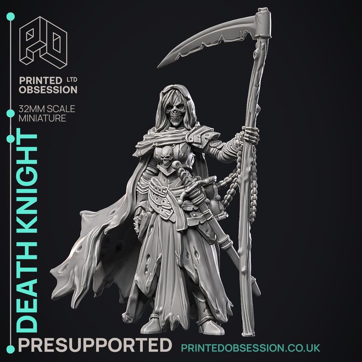 3D Printable Death Knight - Undead NPC - PRESUPPORTED - Illustrated and ...