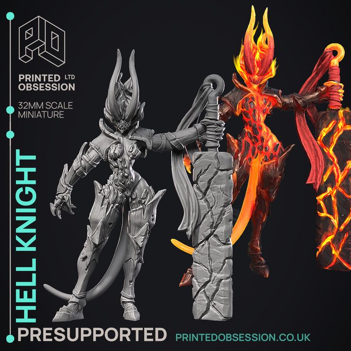 3D Printable Hell Knight - Demon Fighter - PRESUPPORTED - Illustrated ...