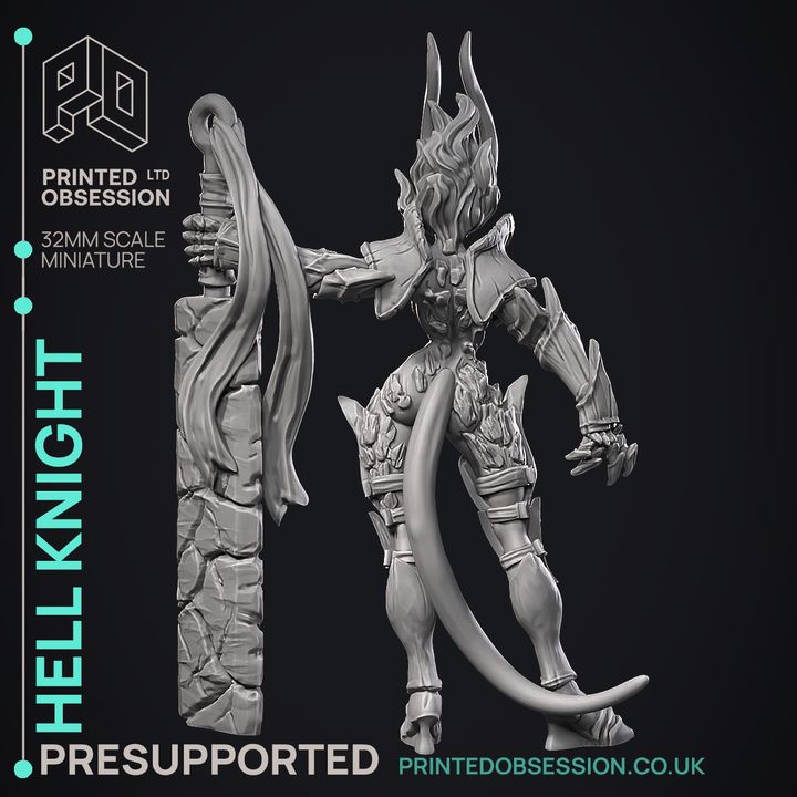3D Printable Hell Knight - Demon Fighter - PRESUPPORTED - Illustrated ...
