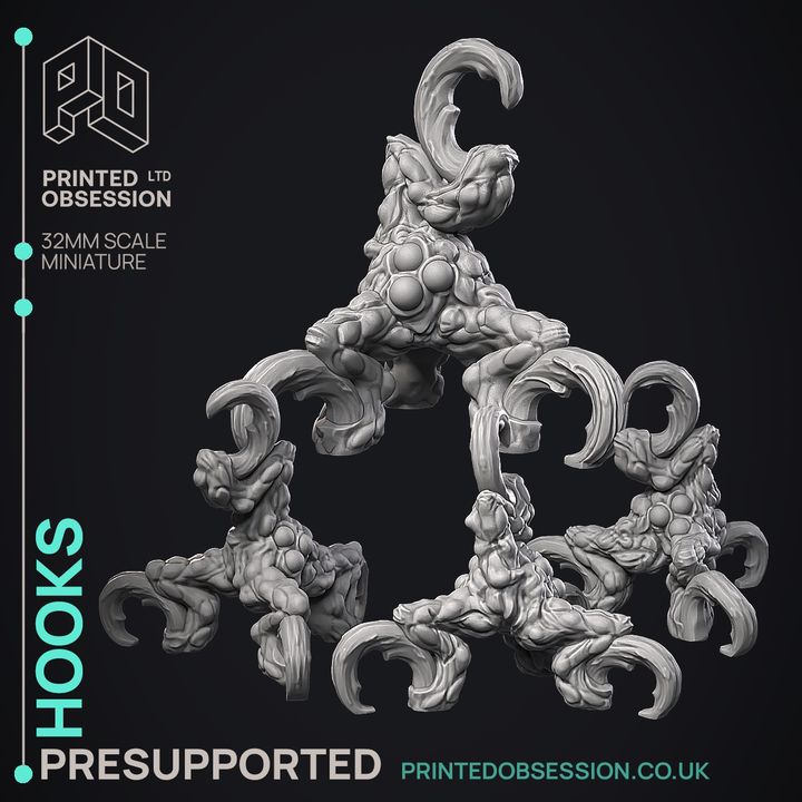 3D Printable Hooks - Small horrors - 3 Models - PRESUPPORTED ...