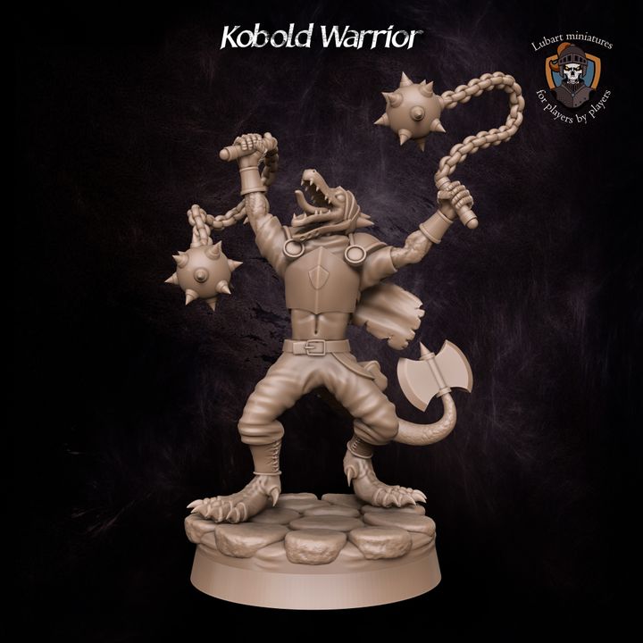 3D Printable Kobold Warrior by Lubart Miniatures