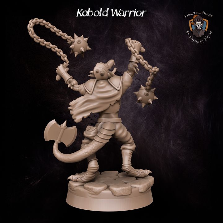 3D Printable Kobold Warrior by Lubart Miniatures