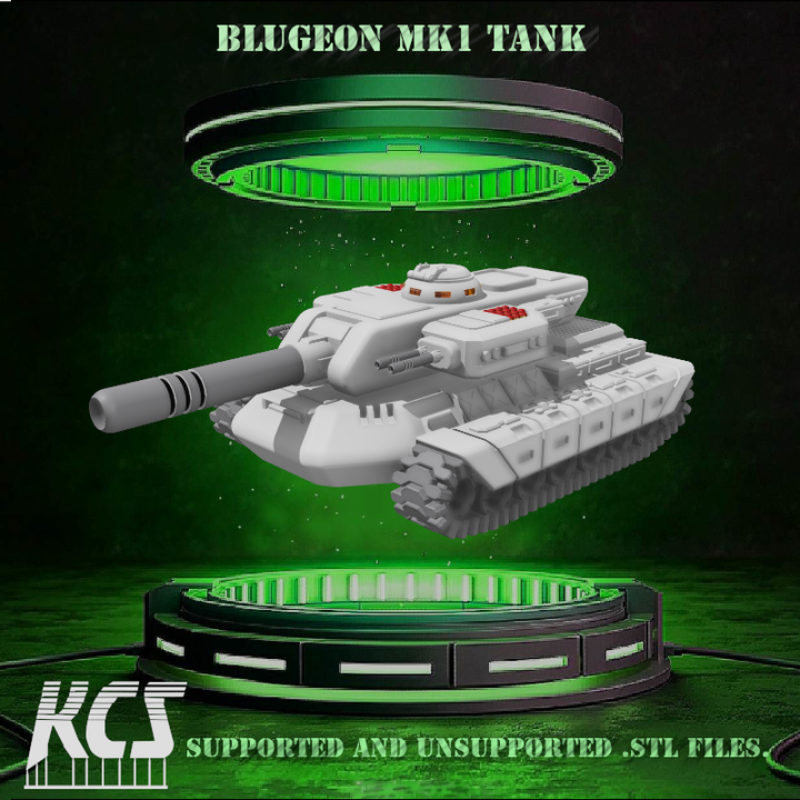 3D Printable Battletechnology Blugeon Mk1 Tank by Mark Hazell