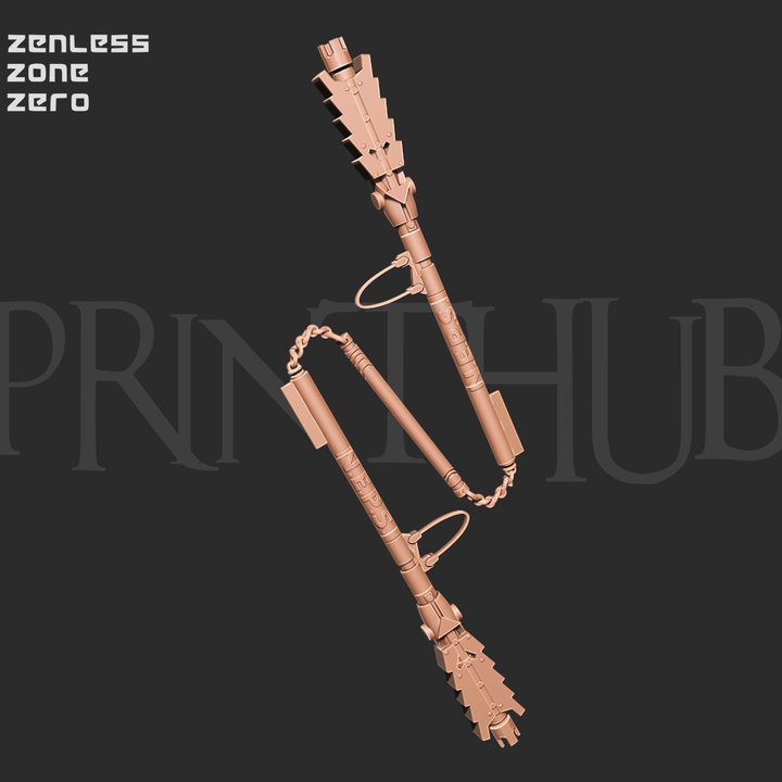 3D Printable Qingyi three section staff for cosplay 3d print by Printhub