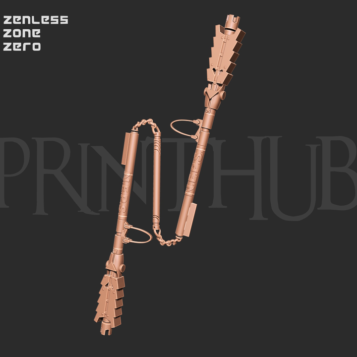 3D Printable Qingyi three section staff for cosplay 3d print by Printhub