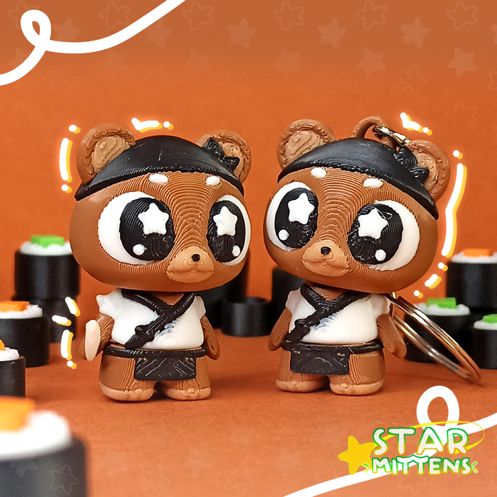 3D Printable Cute Flexi Sushi Bear Chef by Star Mittens