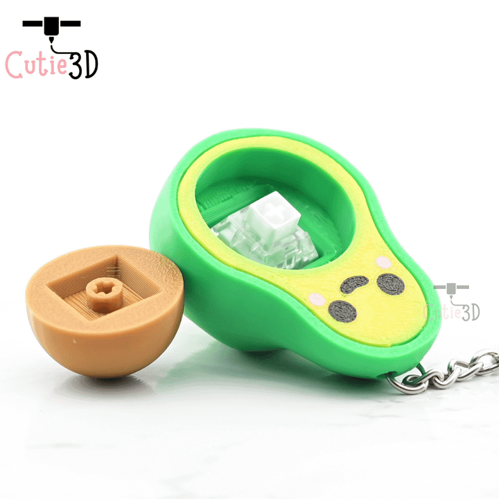 3D Printable Cutie3D Keycap Fidget Clicker Avocado Keychain - Cute ...