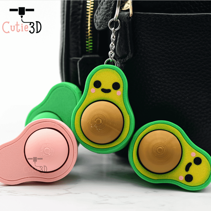 3D Printable Cutie3D Keycap Fidget Clicker Avocado Keychain - Cute ...