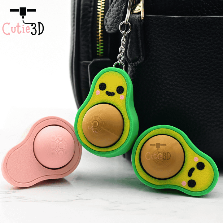 3D Printable Cutie3D Keycap Fidget Clicker Avocado Keychain - Cute ...