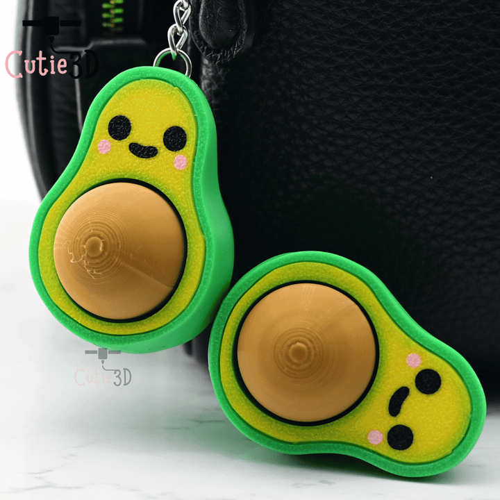 3D Printable Cutie3D Keycap Fidget Clicker Avocado Keychain - Cute ...