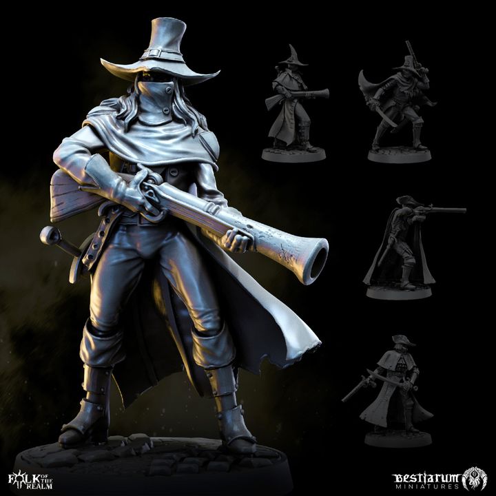 3D Printable Witch Hunters x5 by Bestiarum Miniatures