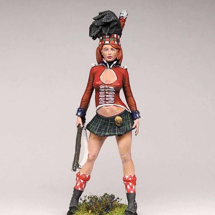 3D Printable Napoleonic Highlander Pin Up by David Vazquez Fernandez