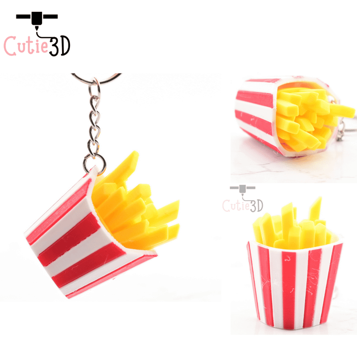 3D Printable Cutie3D Keycap Fidget Clicker French Fries Keychain - Cute ...