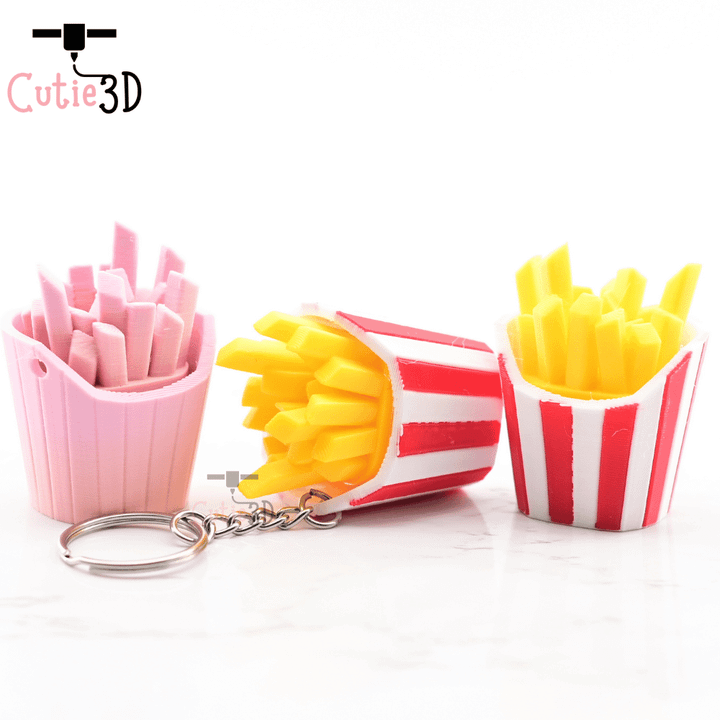 3D Printable Cutie3D Keycap Fidget Clicker French Fries Keychain - Cute ...