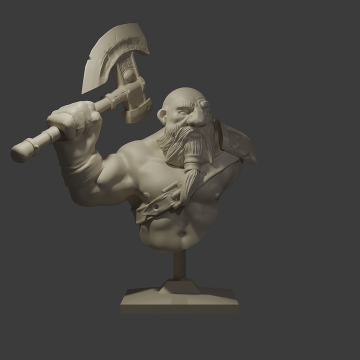 3D Printable Brawler Dwarf Bust by Orkochi models
