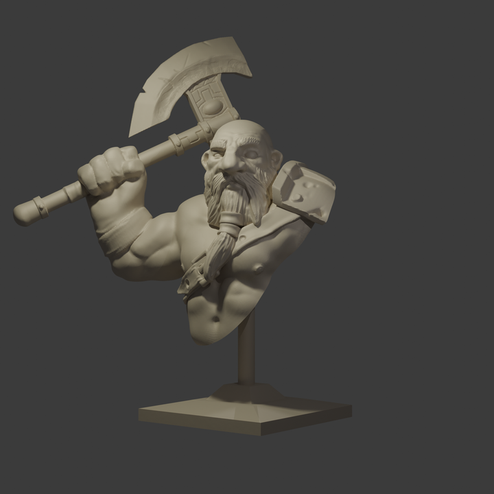 3D Printable Brawler Dwarf Bust by Orkochi models