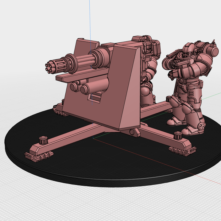 3D Printable P.A.S Heavy Weapon Platform - Onslaught Minigun by Mark Hazell