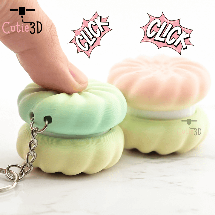 3D Printable Cutie3D Keycap Fidget Clicker Sandwich Cookie Keychain ...