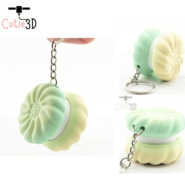 3D Printable Cutie3D Keycap Fidget Clicker Sandwich Cookie Keychain ...