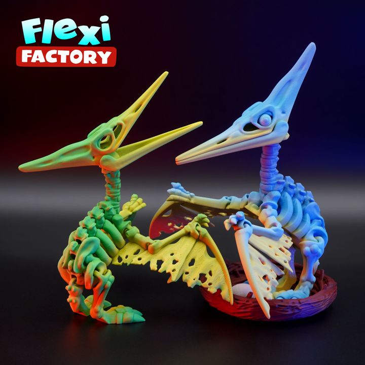 3D Printable Flexi Factory Skeleton Pteranodon with XL Version Included ...