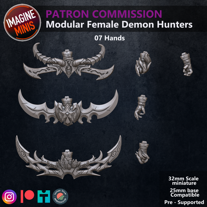 3D Printable Female Demon Hunter B by Imagine Minis