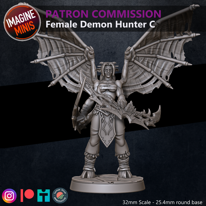 3D Printable Female Demon Hunter C by Imagine Minis