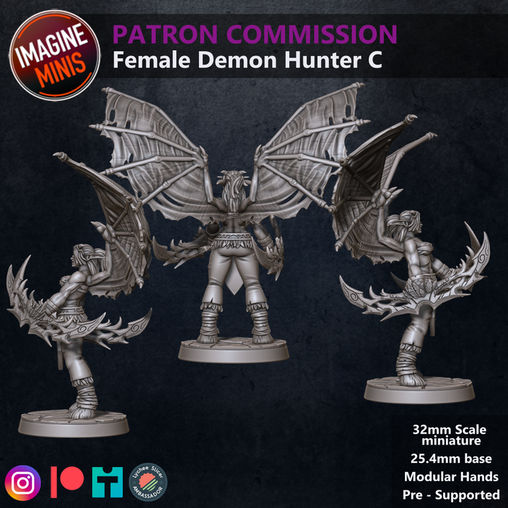 3D Printable Female Demon Hunter C by Imagine Minis