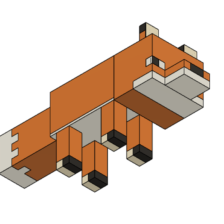 3D Printable Renard Minecraft by riyad boussifi