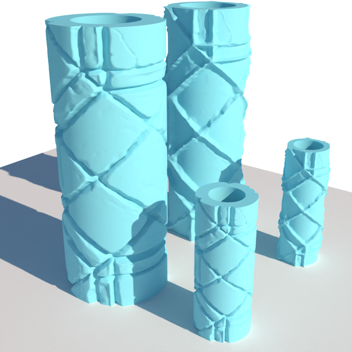 3D Printable Texture Roller - Temple Tile B by Terrain Trove