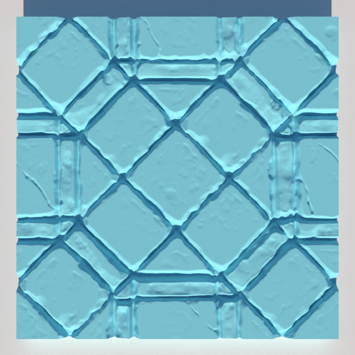 3D Printable Texture Roller - Temple Tile B by Terrain Trove