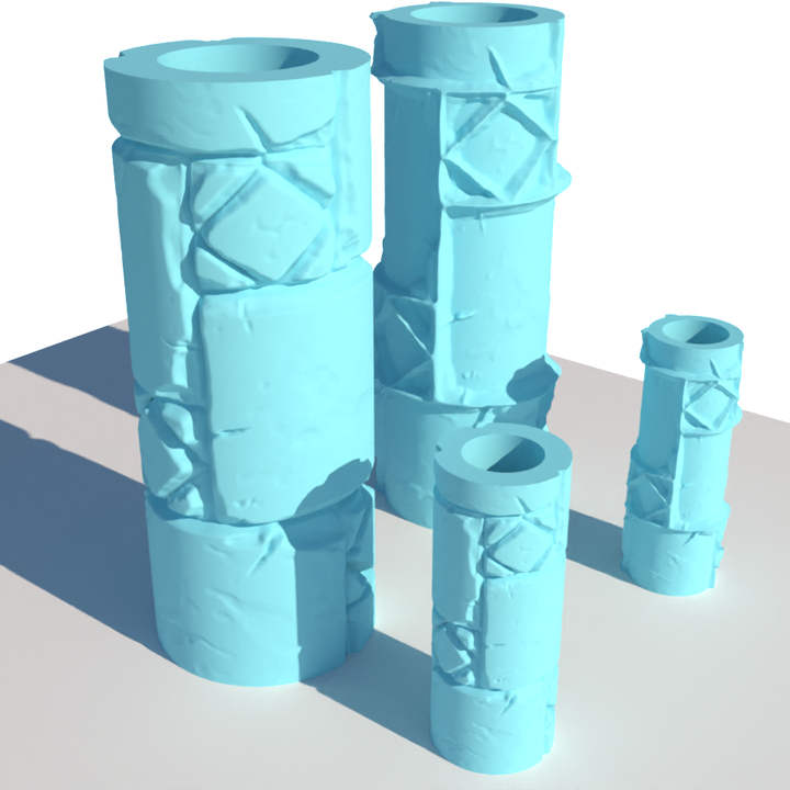 3D Printable Texture Roller - Temple Tile C by Terrain Trove