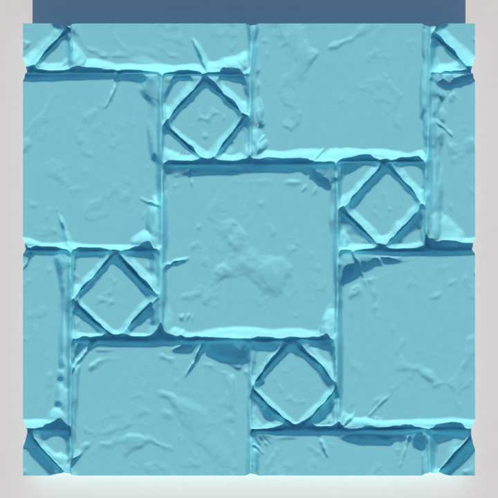 3D Printable Texture Roller - Temple Tile C by Terrain Trove