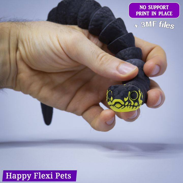 3D Printable Snake the realistic flexi articulated toy (#52) by Happy ...