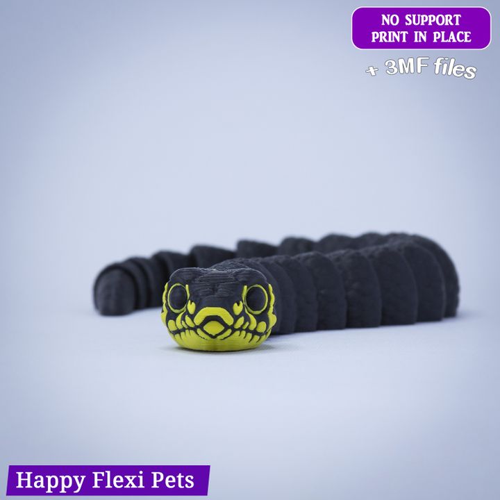 3D Printable Snake the realistic flexi articulated toy (#52) by Happy ...