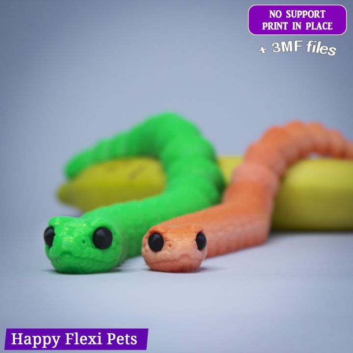 3D Printable Snake the realistic flexi articulated toy (#52) by Happy ...