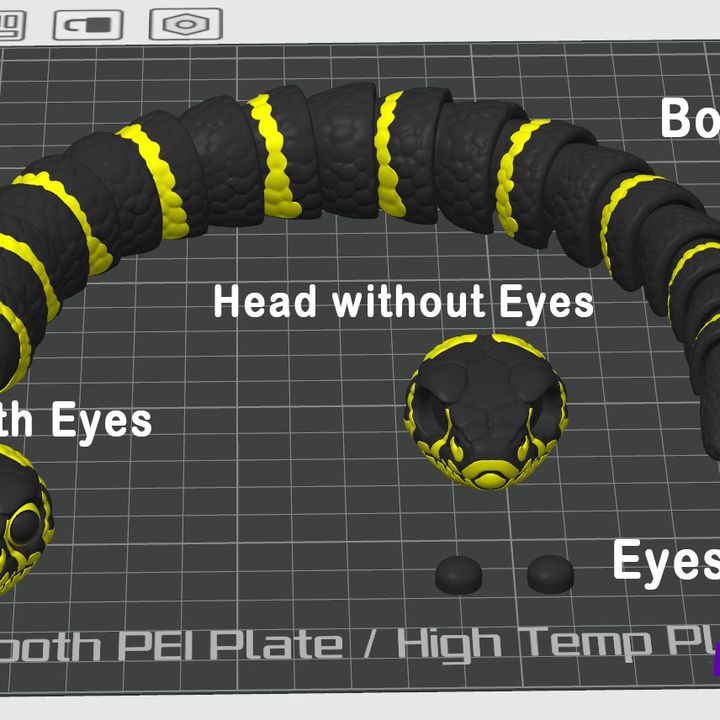 3D Printable Snake the realistic flexi articulated toy (#52) by Happy ...