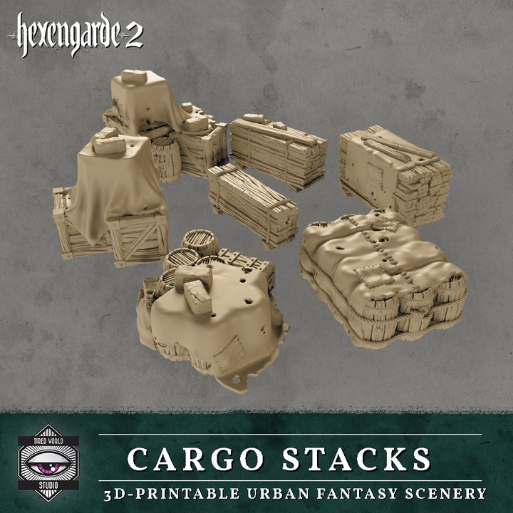 3D Printable Cargo Stacks by Tired World Studio