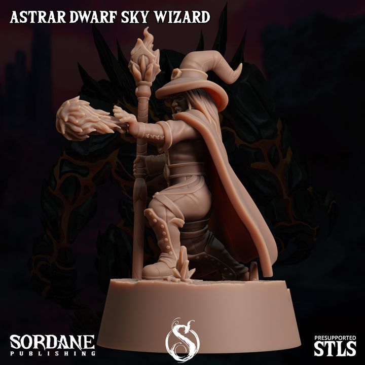 3D Printable Astrar Dwarf Sky Wizard by Sordane Publishing