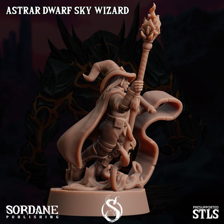 3D Printable Astrar Dwarf Sky Wizard by Sordane Publishing