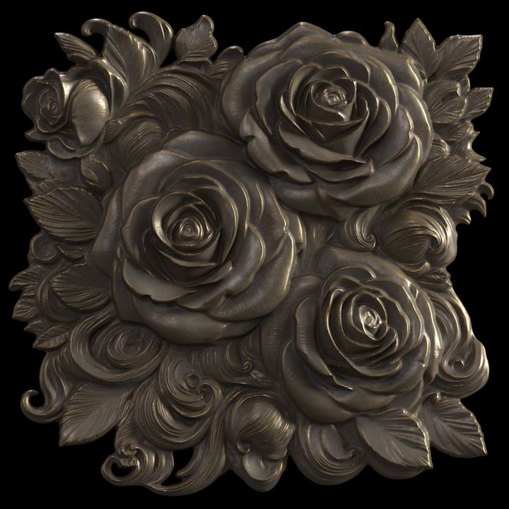 3D Printable Lovely Gift of Roses Relief STL file for 3d printing or ...