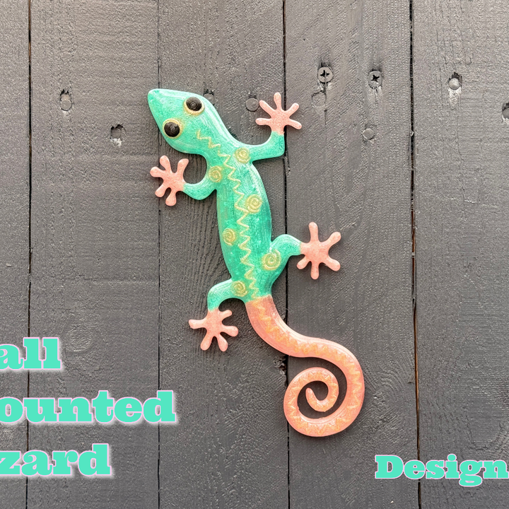 3D Printable Wall Mounted Lizard, Design 2 by ENIQUE3D